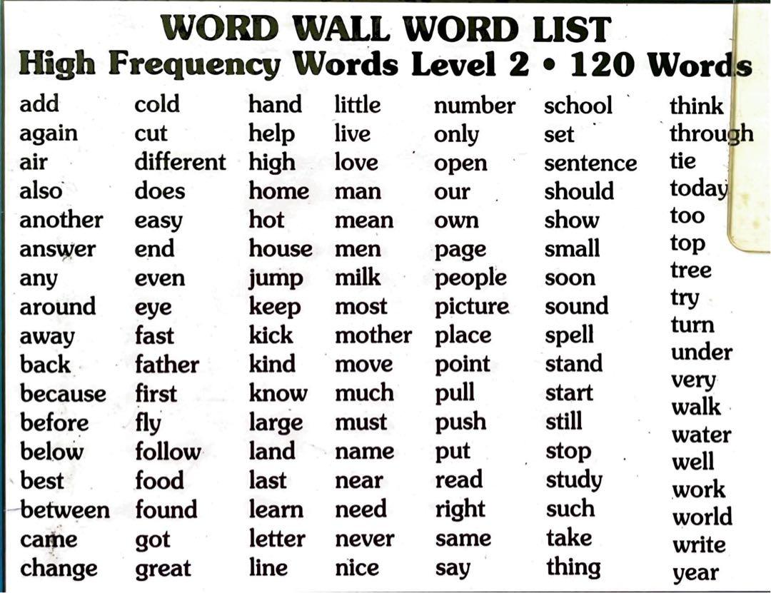 [NEW] High Frequency Word Wall Cards, Hobbies & Toys, Books & Magazines ...