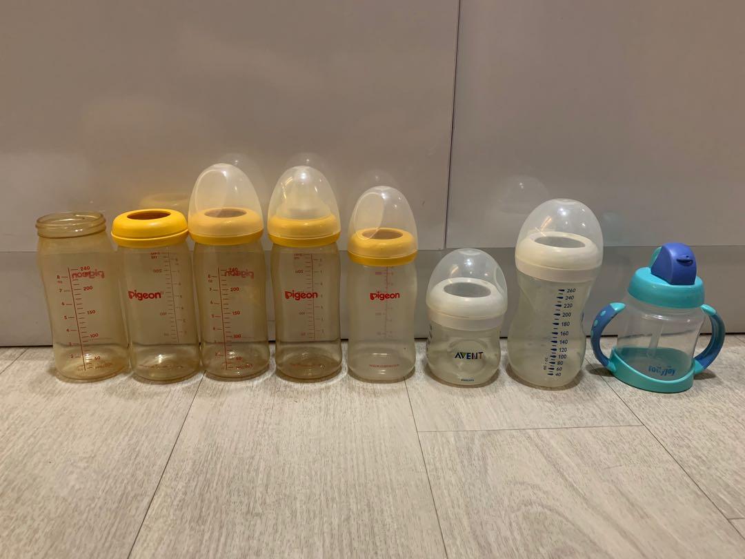Philips Avent Milk Bottles + Pigeon Japan Milk Bottles Total: 8 Bottles ...