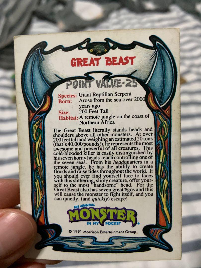 RARE VINTAGE 1991 MONSTERS IN MY POCKET TRADING CARD SERIES, Hobbies ...