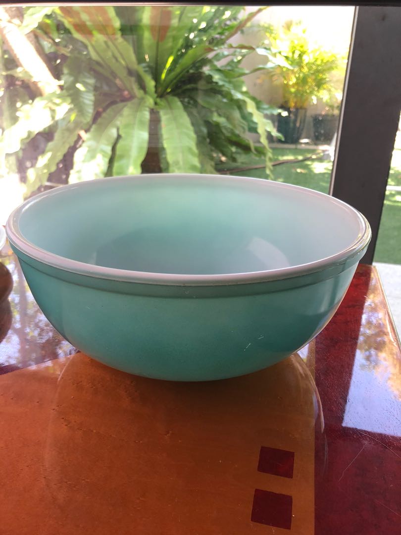 Rare Vintage Pyrex Primary Colours Teal 4PTS No 303 Mixing Bowl 1950s ...