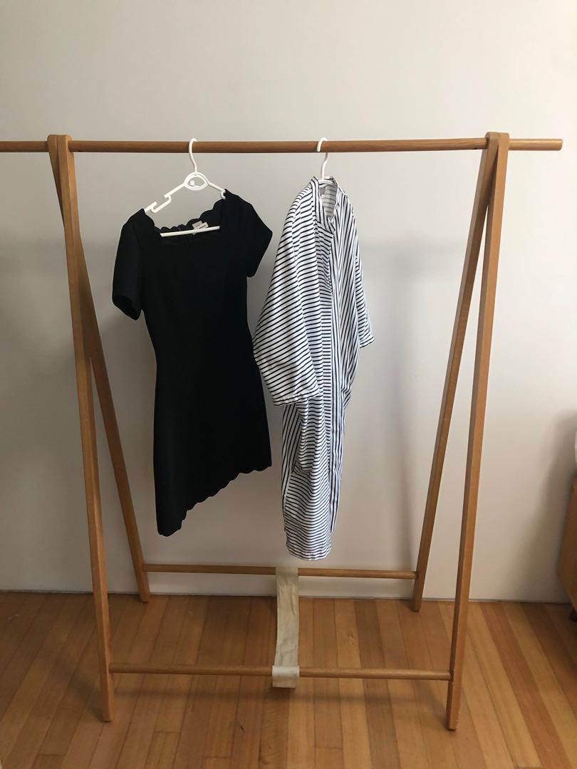 Simple oak solid wood clothes rack, Furniture & Home Living, Home ...