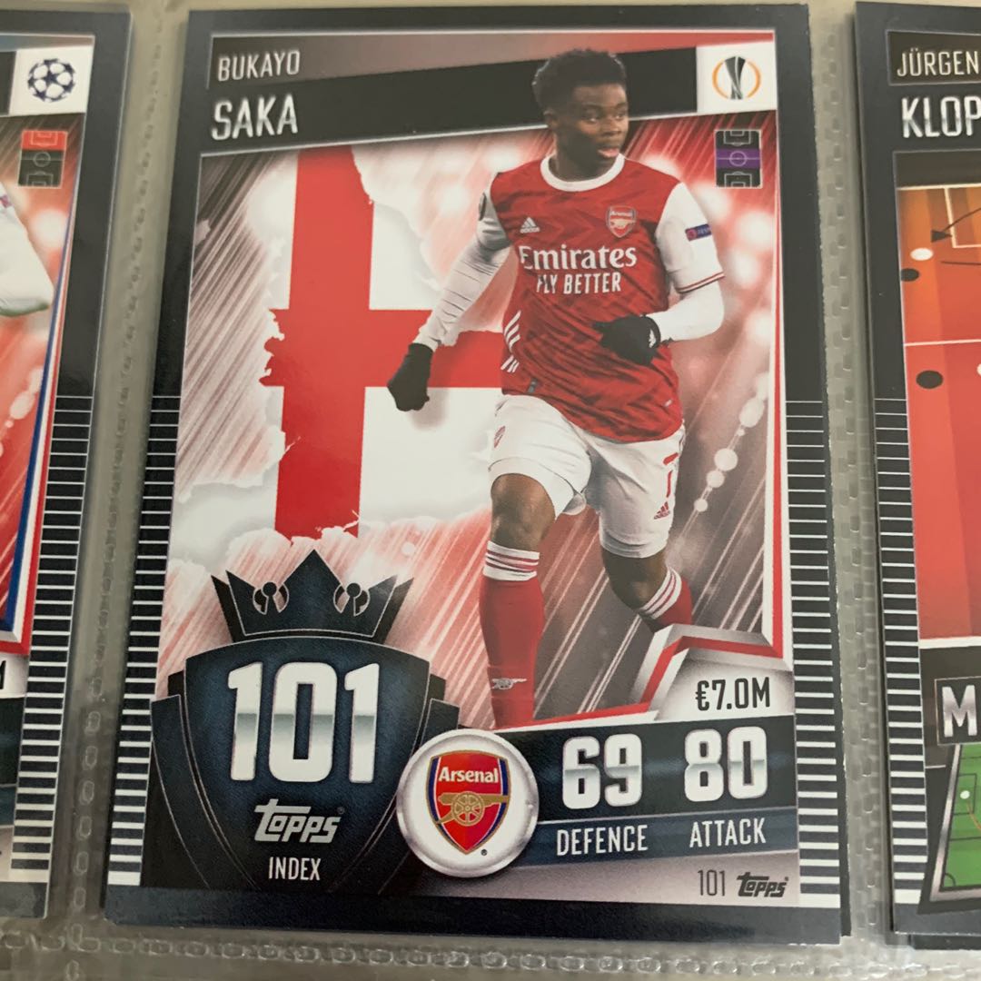 Topps Match Attax 101 Arsenal Bukayo Saka, Everything Else on Carousell