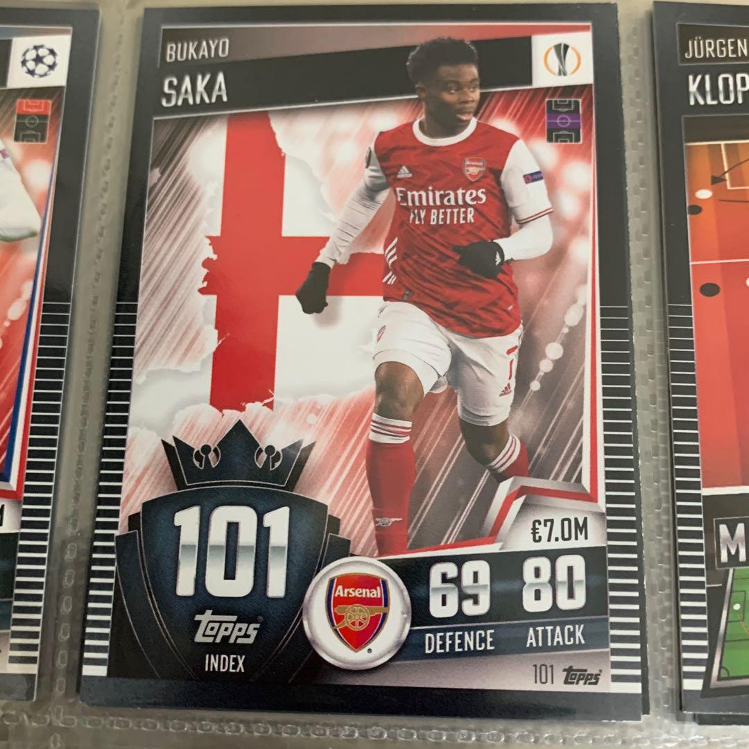 Topps Match Attax 101 Arsenal Bukayo Saka, Everything Else on Carousell