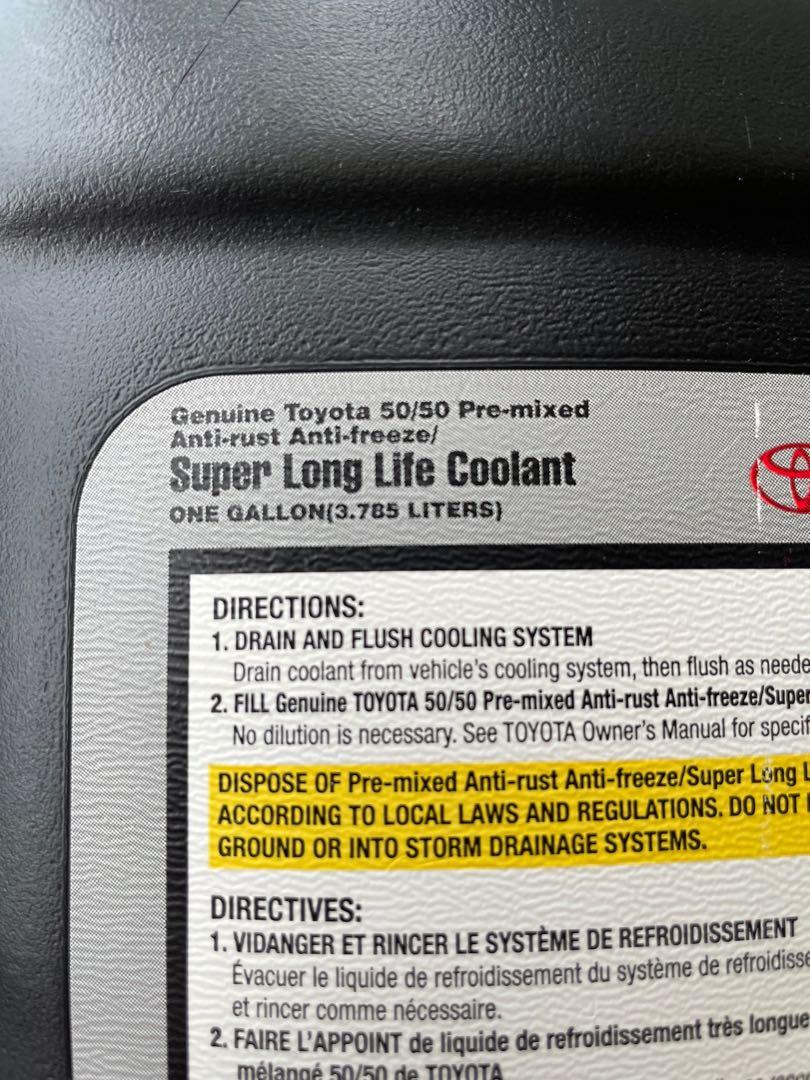 Toyota Lexus Coolant 3.785 litres, Car Accessories, Accessories on ...