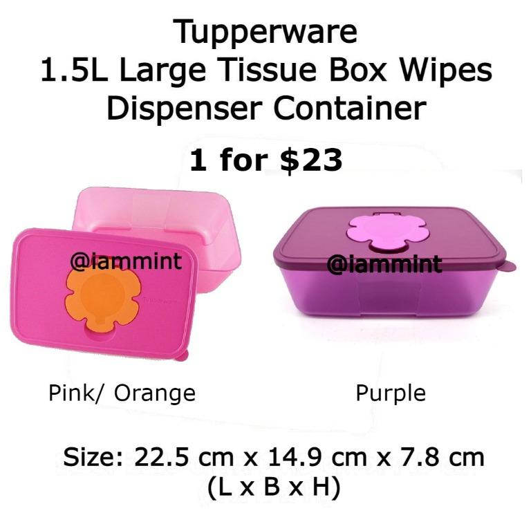 Tupperware 1.5L Baby Wipes Tissue Box Rectangular Container Dispenser ...