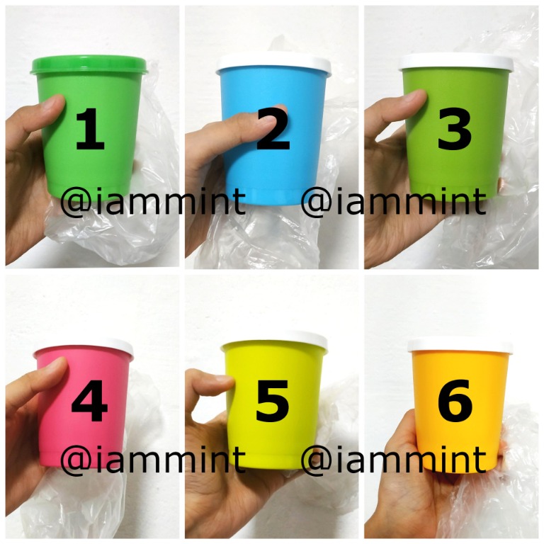 Tupperware 180 ml Lucky Pretty Pastel Travel Petite Round Tumbler Cup ...