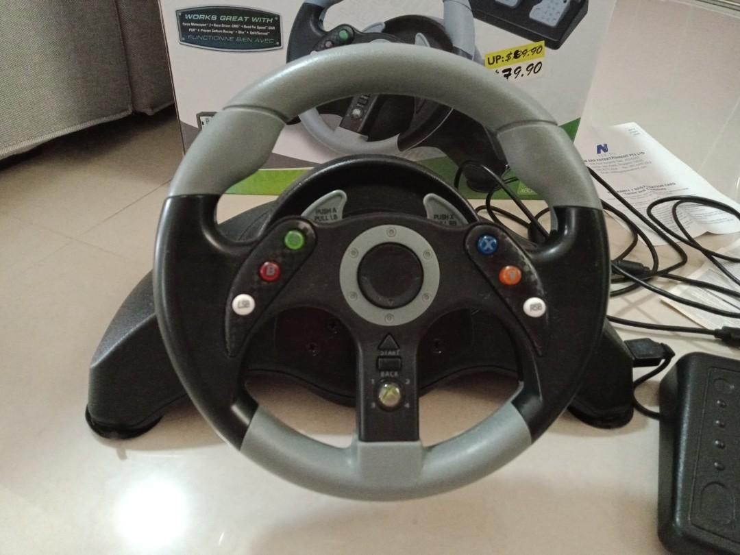 Xbox 360 Steering Wheel Controller, Video Gaming, Gaming Accessories ...