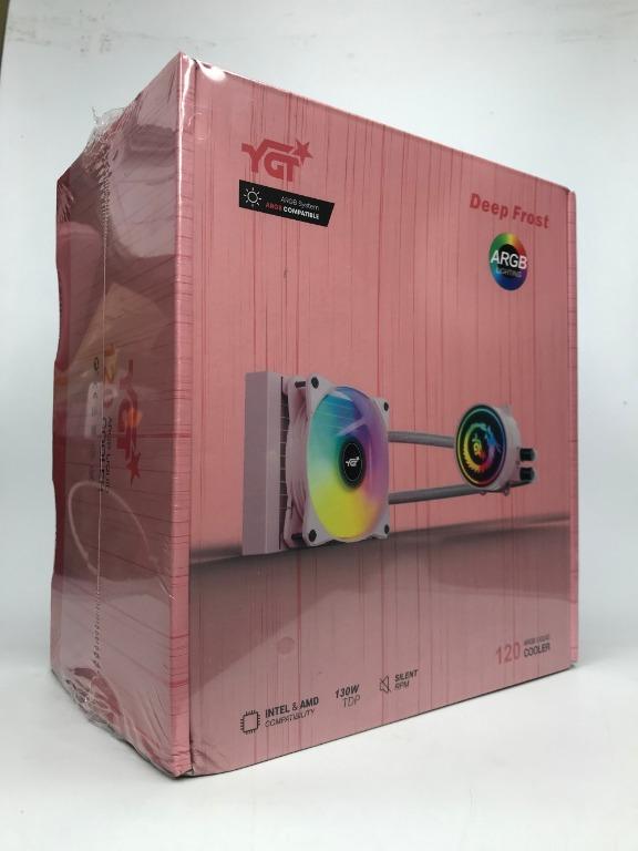 YGT ARGB 120 LIQUID COOLER DEEP FROST, ARGB LIGHTING SYNC, TDP 130W, 18DB NOISE LEVEL, 2200 RPM ...