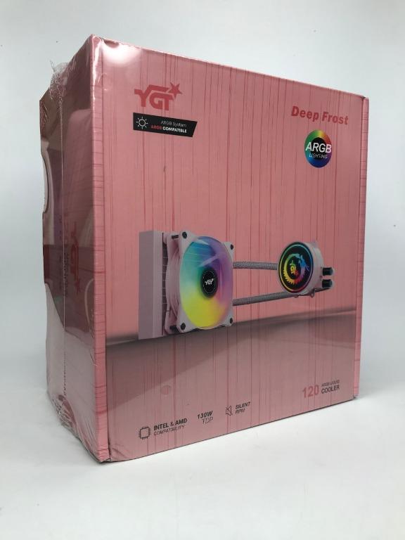 YGT ARGB 120 LIQUID COOLER DEEP FROST, ARGB LIGHTING SYNC, TDP 130W, 18DB NOISE LEVEL, 2200 RPM ...