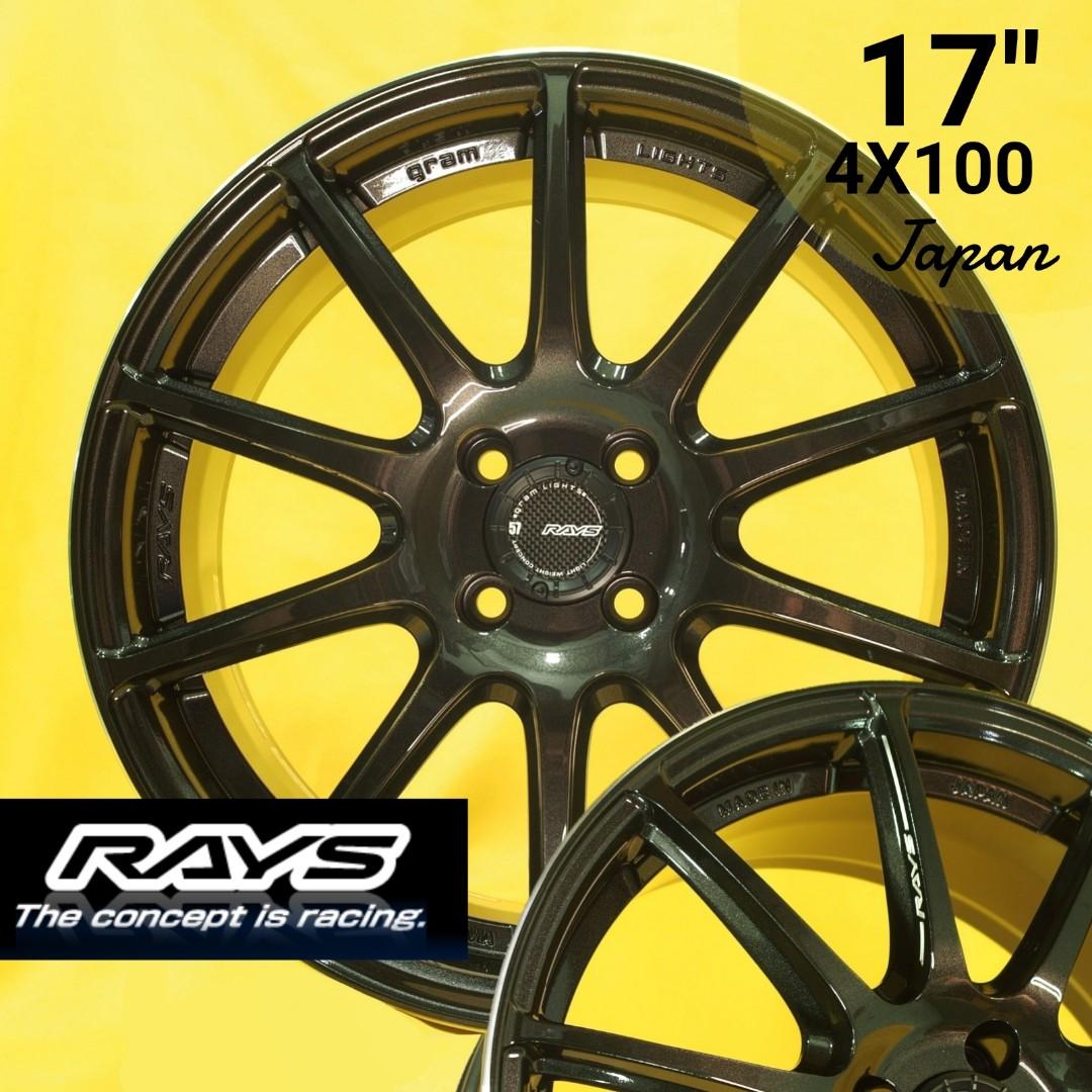 17" RAYS 57TRANSCEND 4X100 DARK GUNMETAL JAPAN RIMS, Car Accessories ...