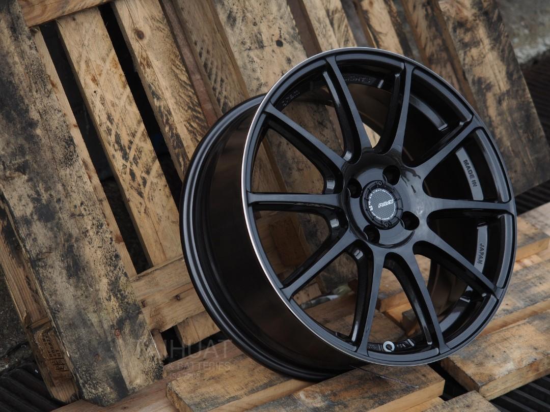 17" RAYS 57TRANSCEND 4X100 DARK GUNMETAL JAPAN RIMS, Car Accessories ...