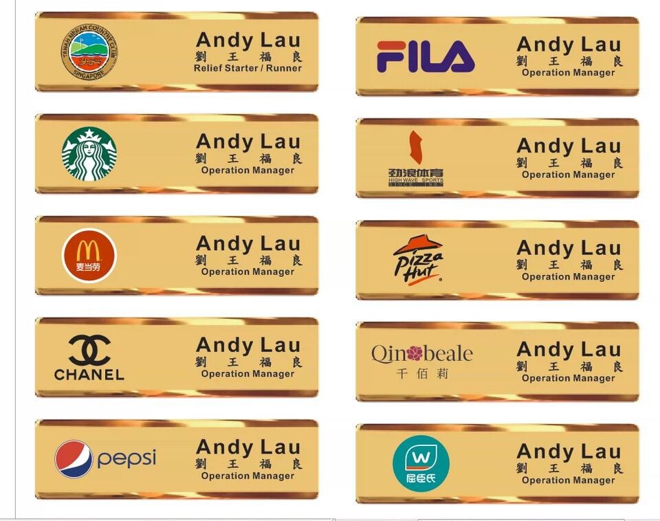 24K Gold Custom made Employee Staff / Worker Name Tag Badge, Everything ...