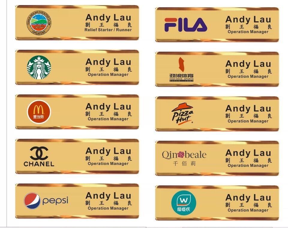 24K Gold Custom made Employee Staff / Worker Name Tag Badge, Everything ...