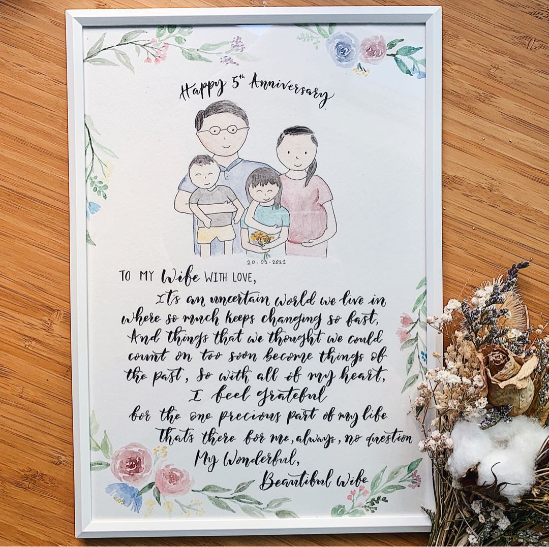 Bespoke calligraphy portrait illustration, Hobbies & Toys, Art & Prints ...