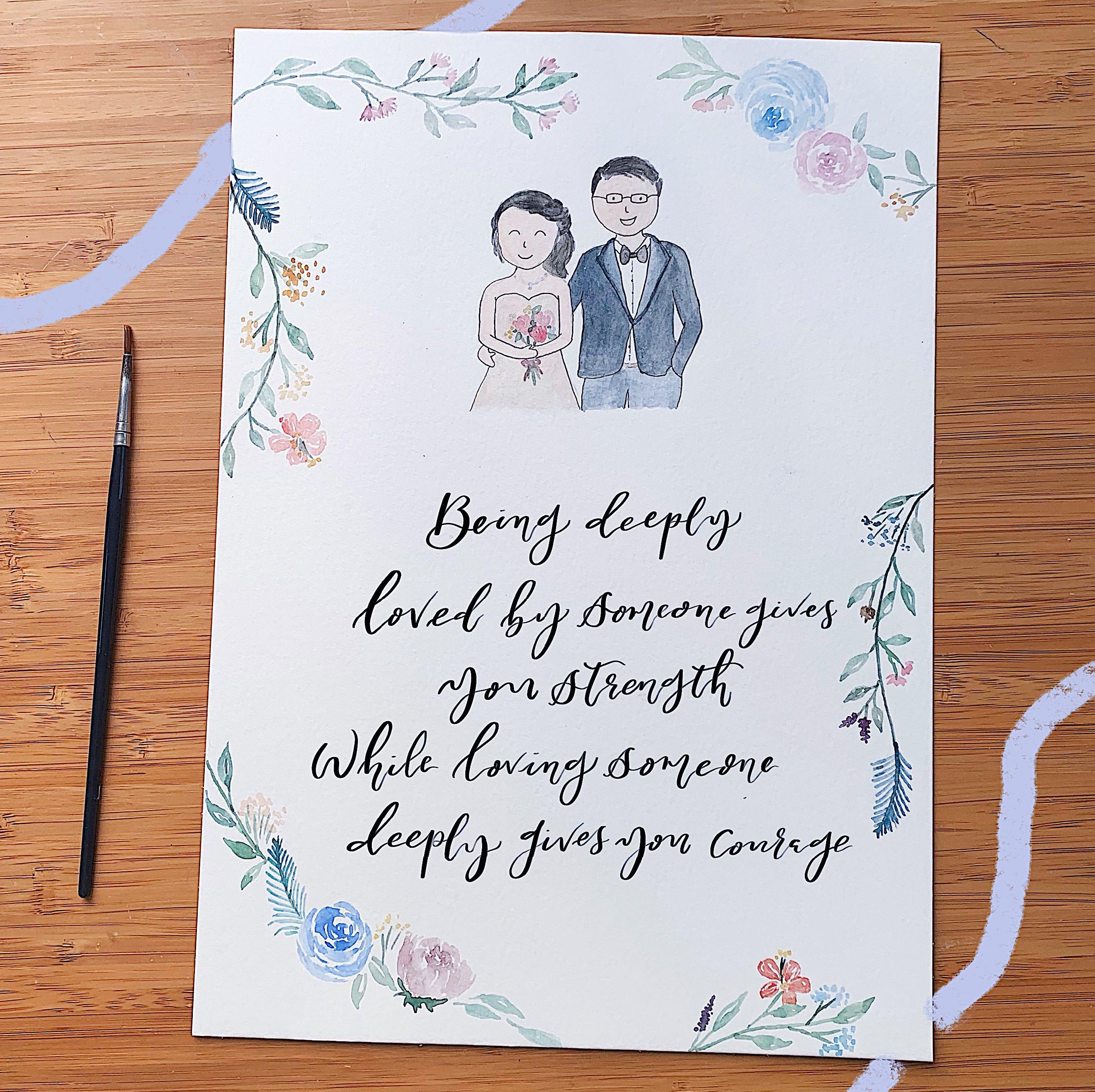 Bespoke calligraphy portrait illustration, Hobbies & Toys, Art & Prints ...