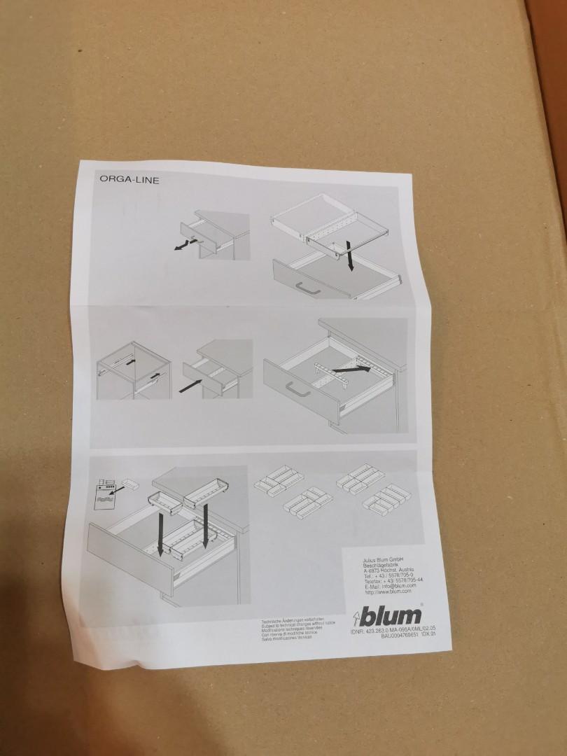 Blum ORGA-LINE drawer divider insert, Furniture & Home Living ...