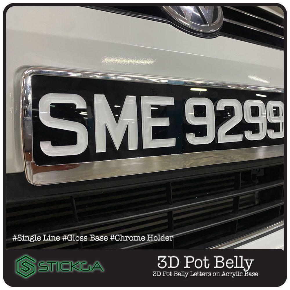 Car Plate | 3D POT Belly (LTA Non-Compliant) Includes Door Step ...
