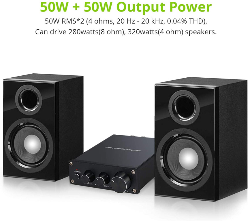 FreeDelivery LiNKFOR Home Audio Amplifier with Power Adapter Bass and ...