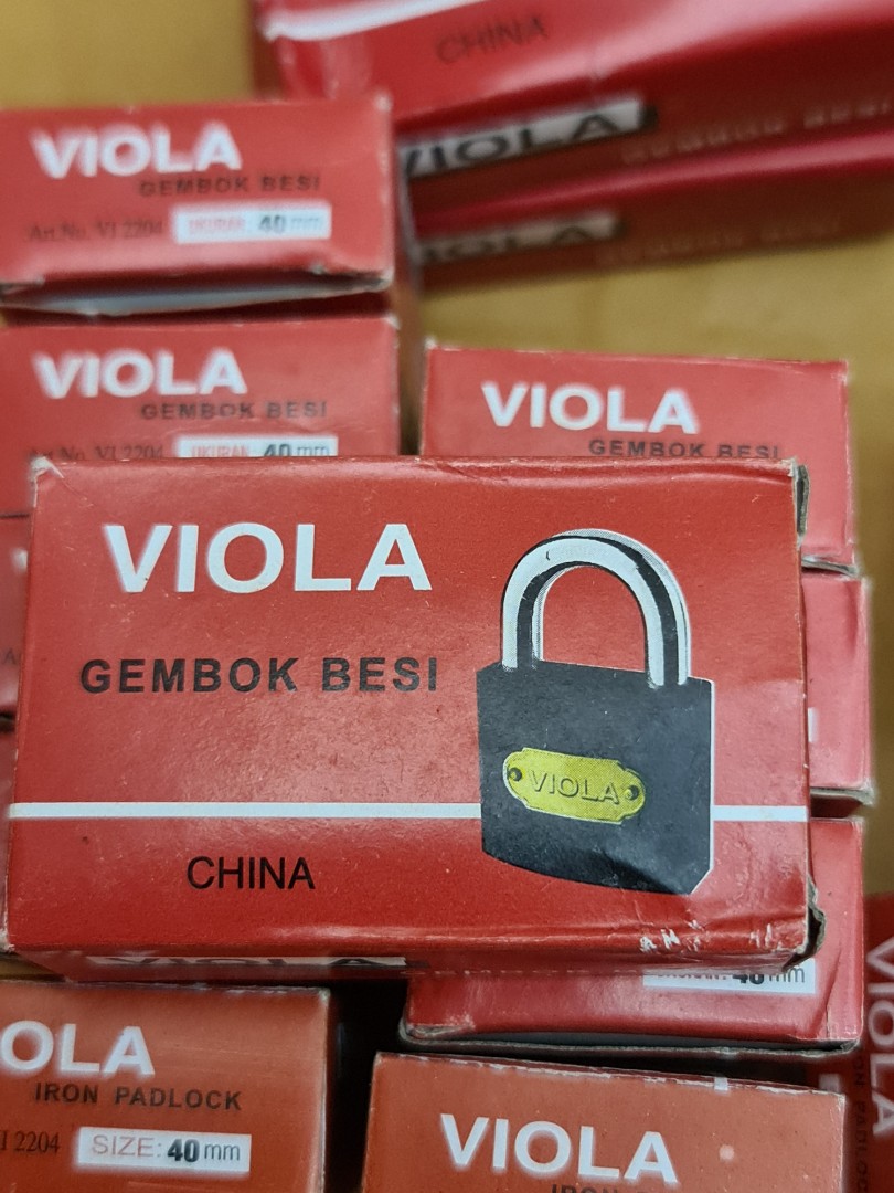 Gembok besi berbagai ukuran gembok hitam padlock, Perabotan Rumah di ...