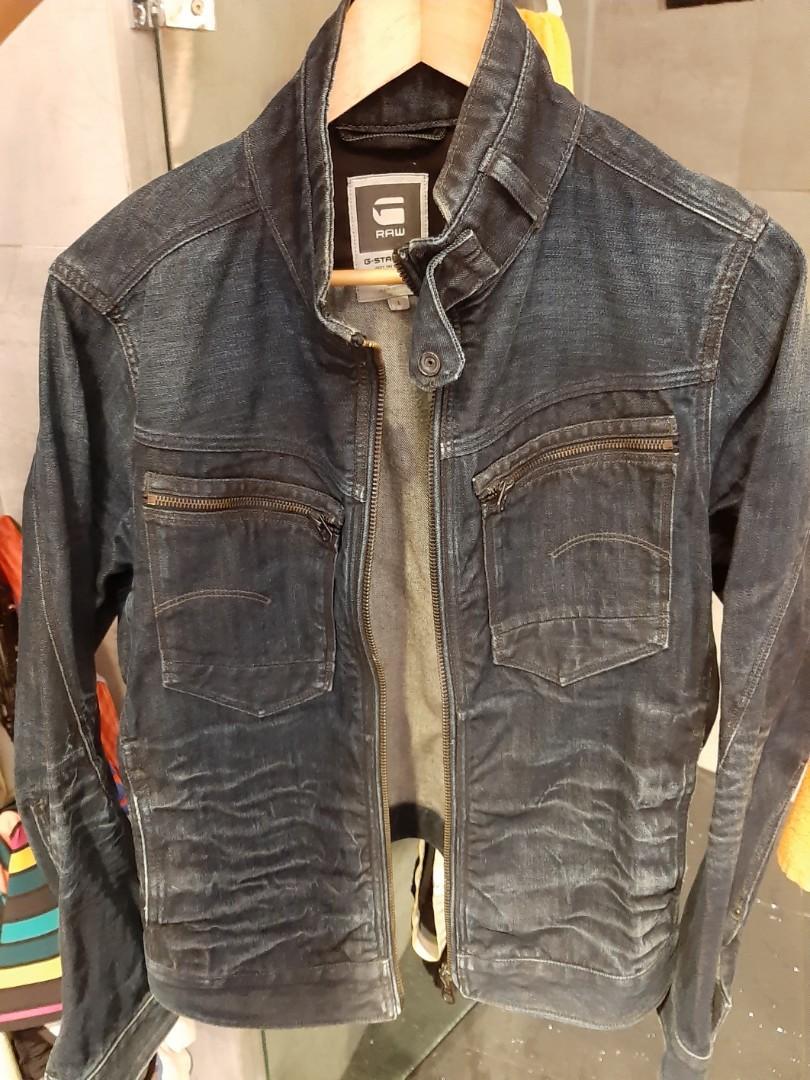 G-Star Raw Arc 3D Zip Slim Denim Jacket Size L Large M Medium Dark Blue ...
