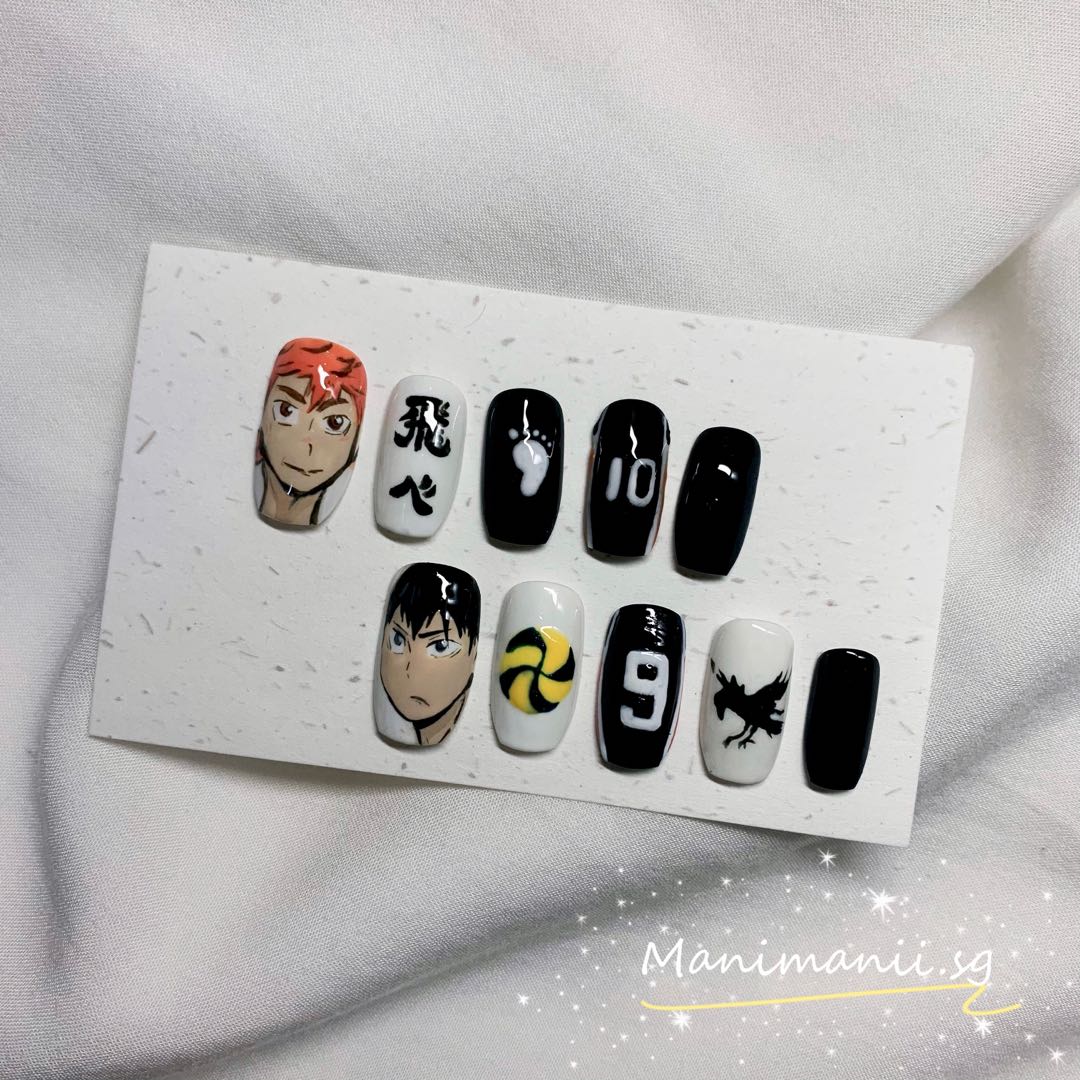 Haikyuu haikyu press on nails, Beauty & Personal Care, Hands & Nails on ...