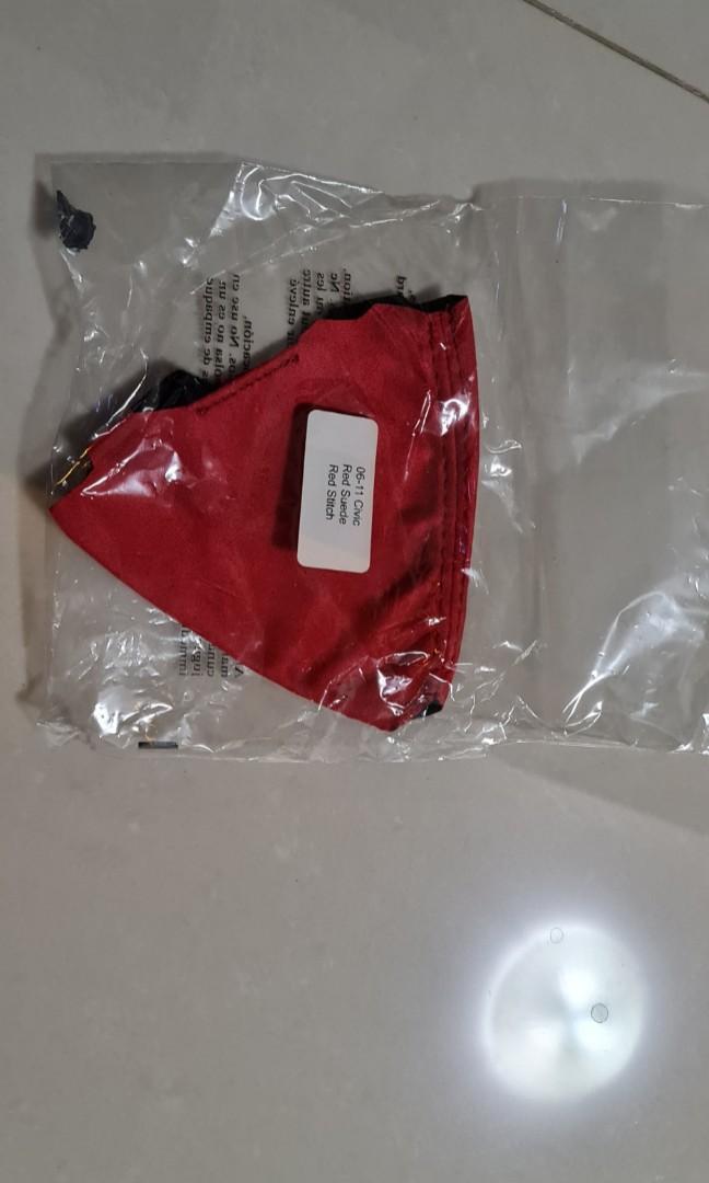 Honda Civic FD2R red suede shift boot cover, Car Accessories ...