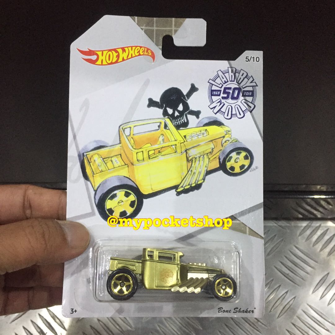 Hot Wheels BONE SHAKER - Gold / Chase / 2019 Hotwheels Larry Wood 50th Anniversary Series / Non ...