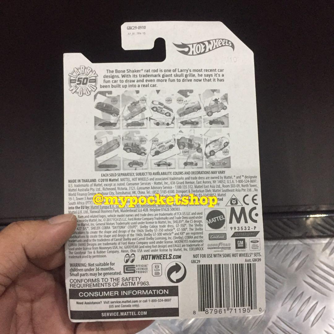 Hot Wheels BONE SHAKER - Gold / Chase / 2019 Hotwheels Larry Wood 50th Anniversary Series / Non ...