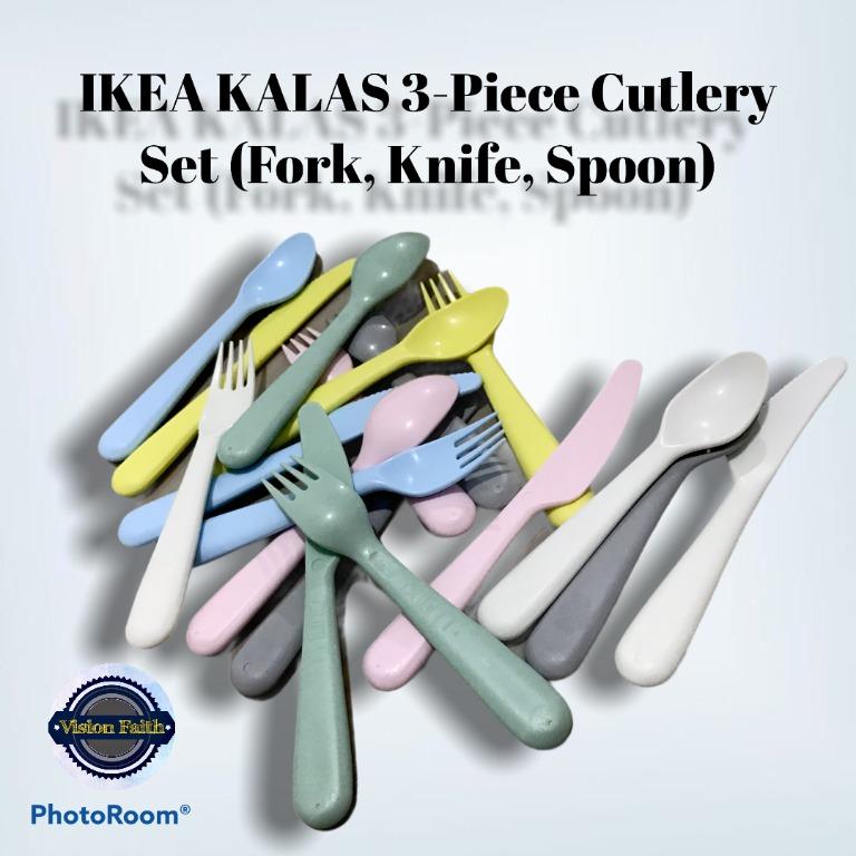 IKEA KALAS 3-Piece Cutlery Set (Fork, Knife, Spoon), Furniture & Home ...