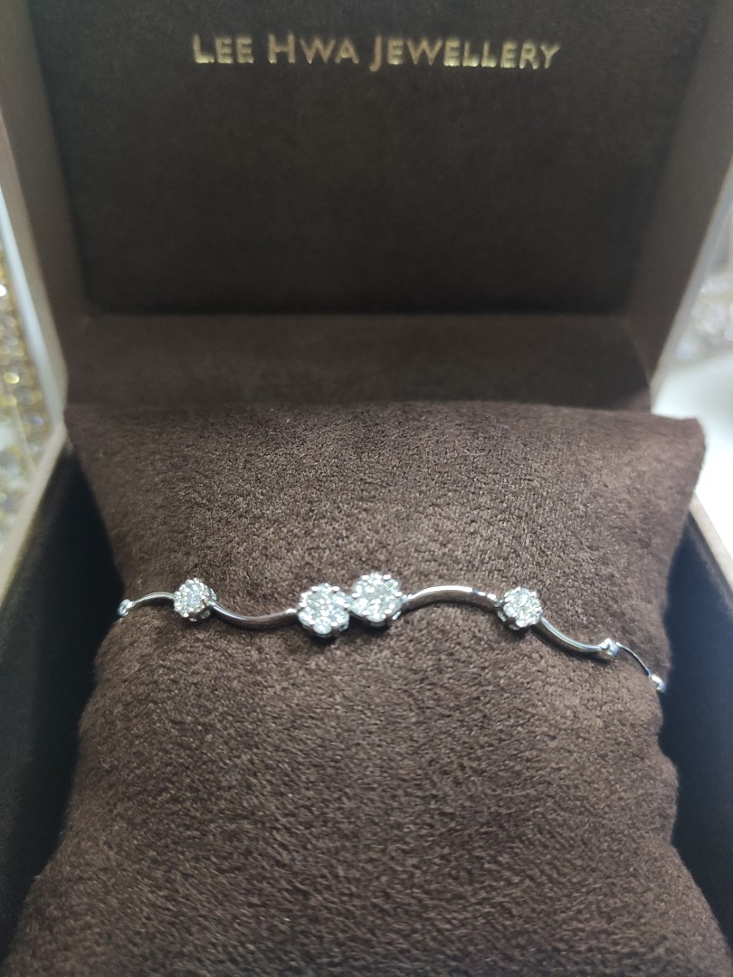 Lee Hwa Jewellery White Gold Diamond Bracelet, Women's Fashion, Jewelry ...