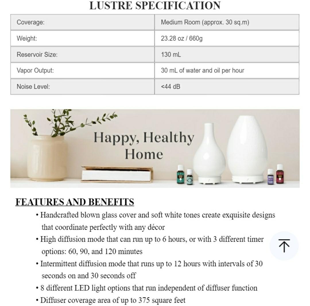Young Living/ Lustre Artisan Diffuser on Carousell
