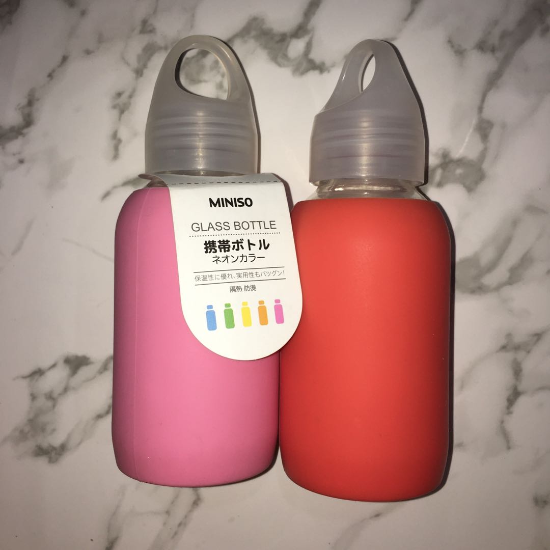 MINISO Glass Bottle Bundle, Furniture & Home Living, Kitchenware ...