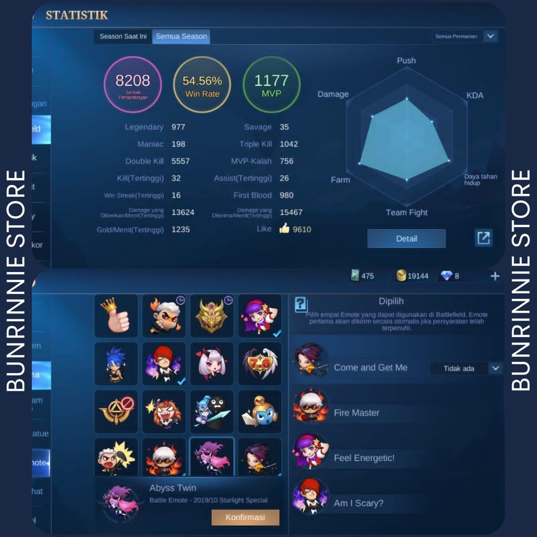 Mobile Legends Legend Gs, KOF Chou, KOF Guin, Full STUN, 6 Epic Limit ...