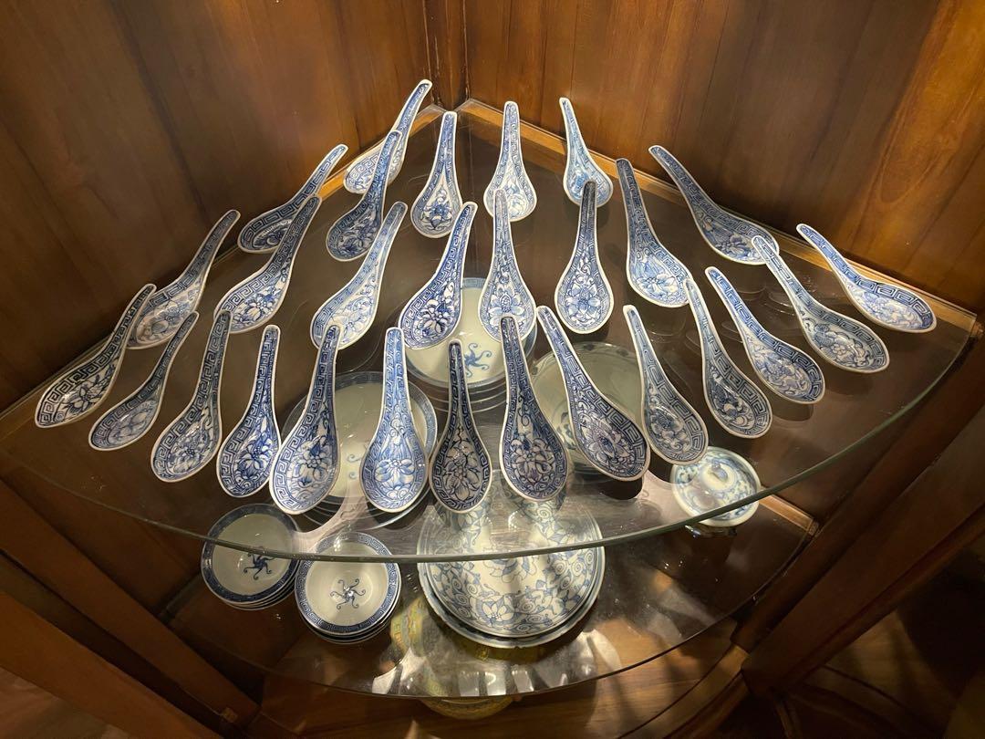 Peranakan blue spoons, Furniture & Home Living, Home Decor, Vases ...