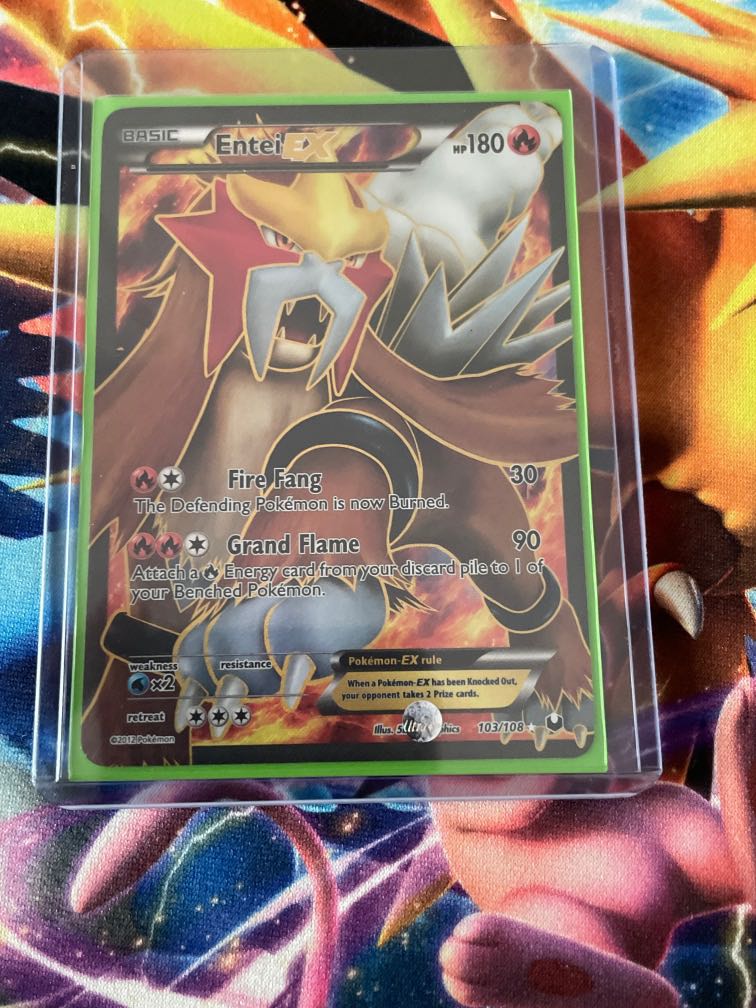 Pokemon Entei Ex Fullart, Hobbies & Toys, Toys & Games on Carousell