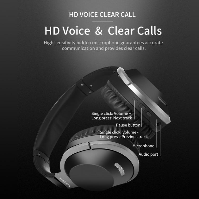 Rock Space Bluetooth Headphone T-02, Audio, Headphones & Headsets on ...