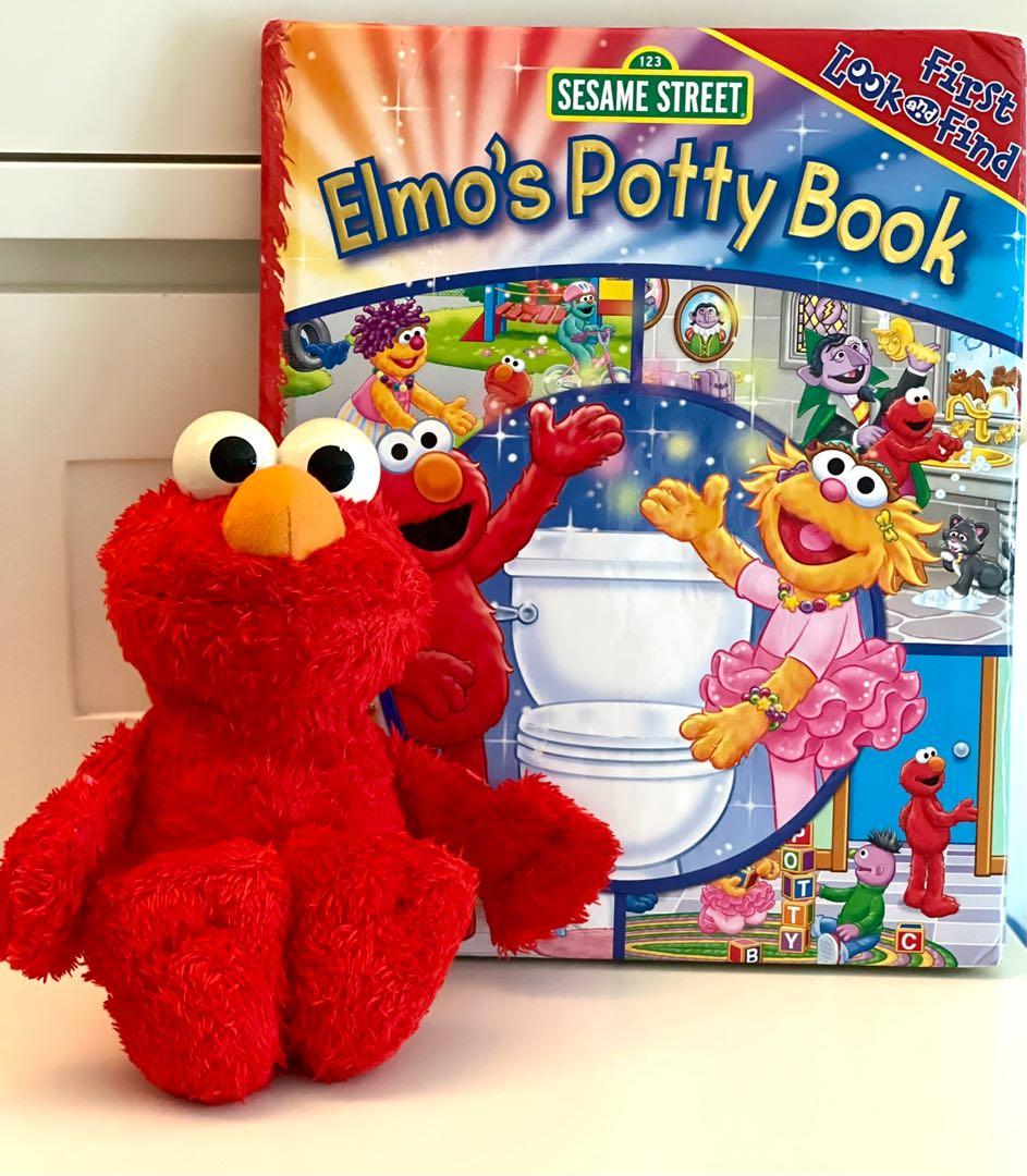 Sesame Street-ELMO 發聲公仔+Elmo’s potty Book(First look n find ), 興趣及遊戲 ...