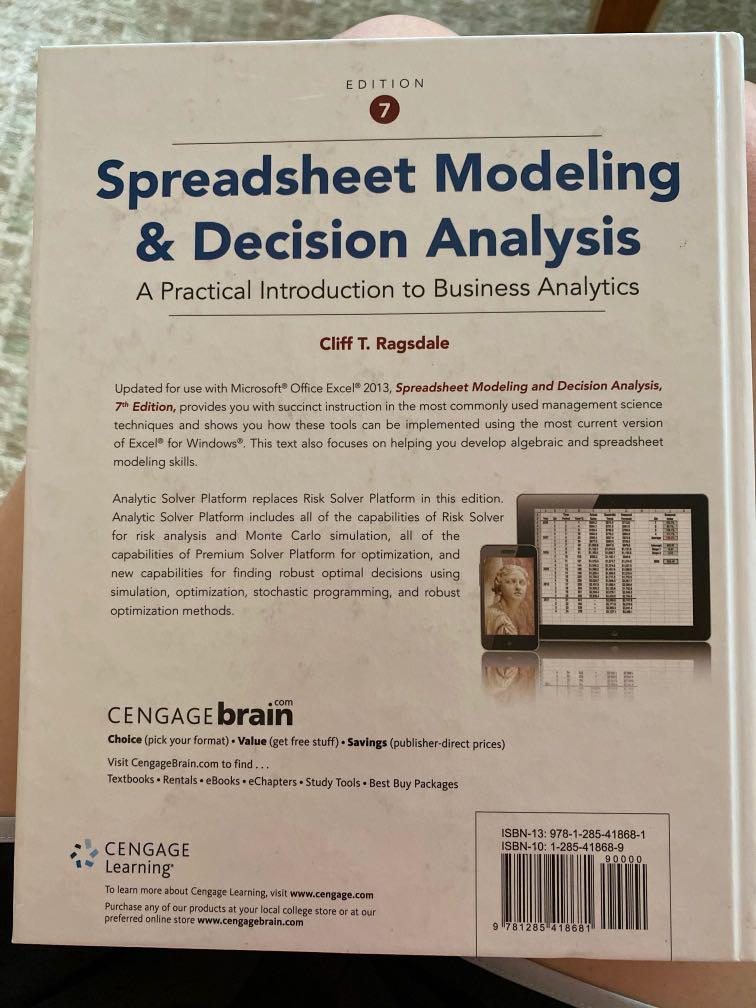 Spreadsheet Modeling & Decision Analysis (Edition 7), Hobbies & Toys ...