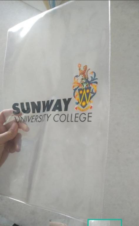 Sunway University College Transparent A4 Paper Folder File (Total 17 ...