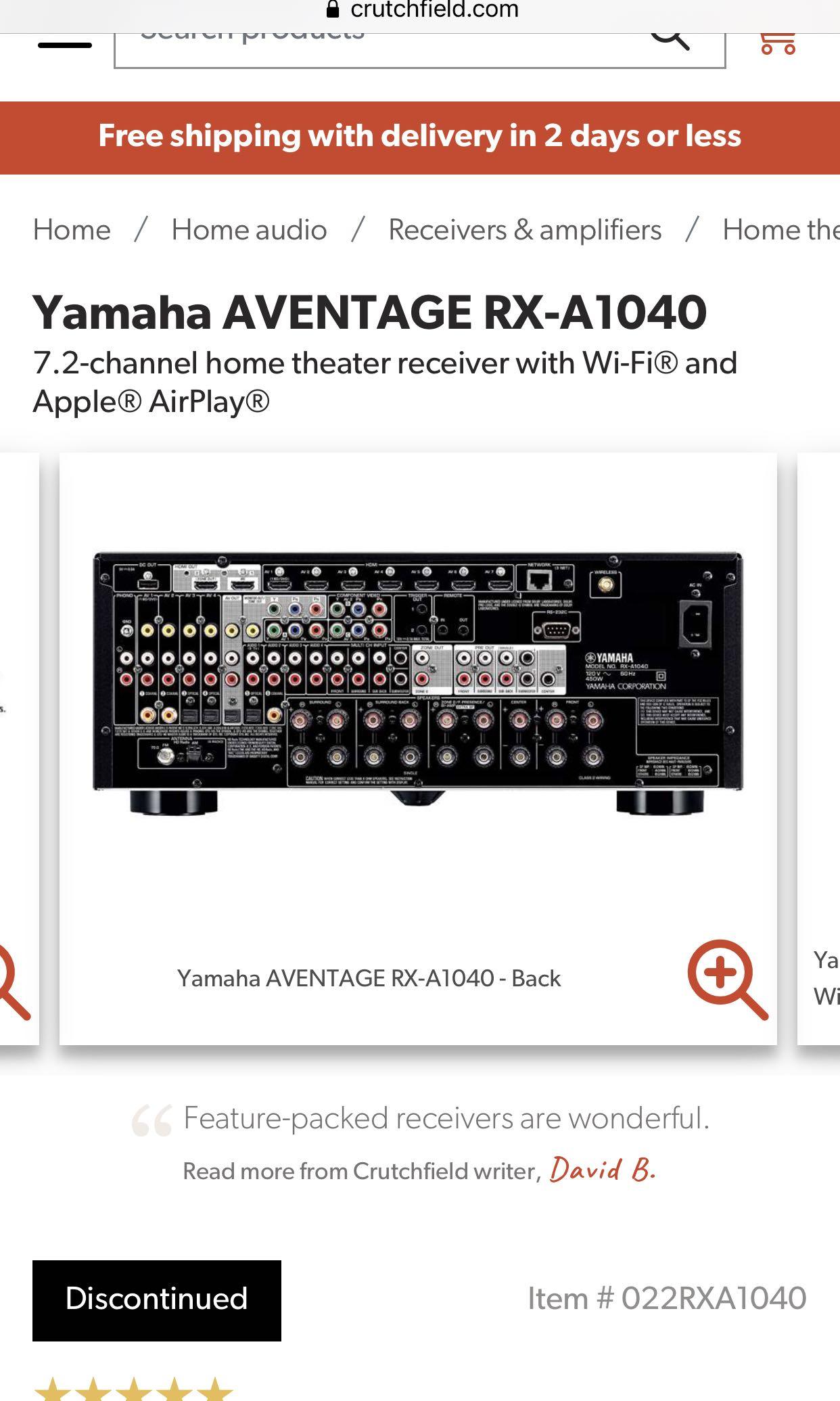 Yamaha Rx-A1040, Audio, Other Audio Equipment on Carousell