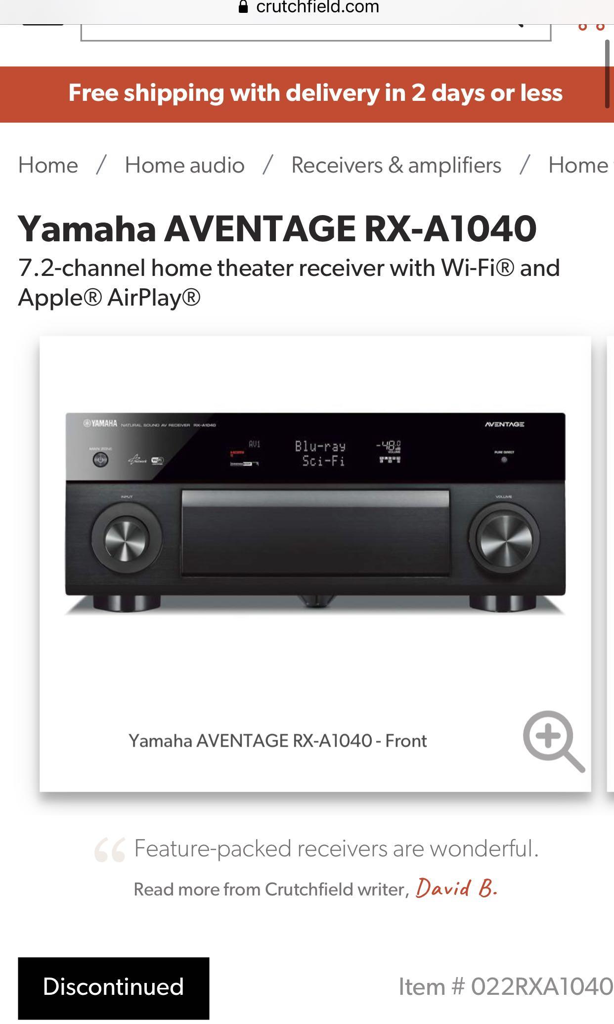 Yamaha Rx-A1040, Audio, Other Audio Equipment on Carousell