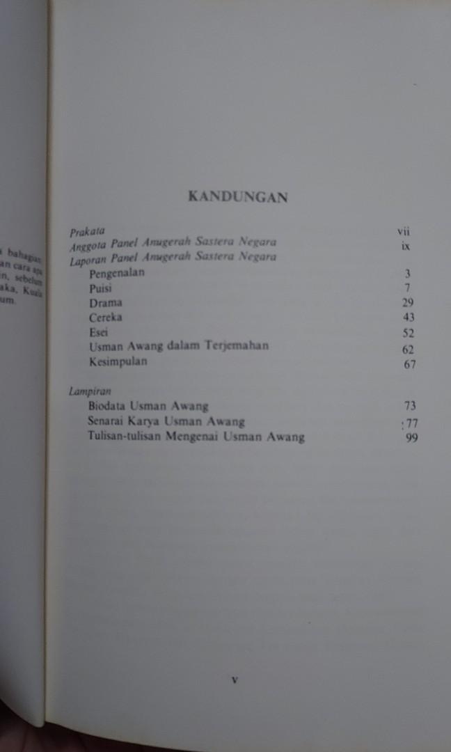 Buku Laporan Panel Anugerah Sastera Negara 1983 beserta tandatangan ...