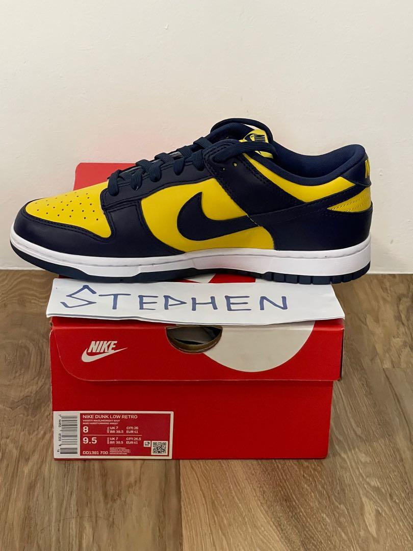 Dunk low michigan gs, Men's Fashion, Footwear, Sneakers on Carousell