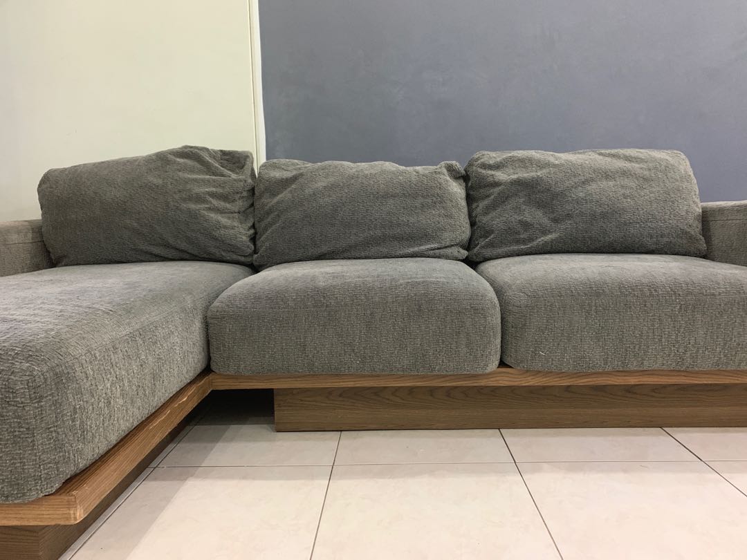 Grey branded (cellini) coach/ sofa with leg rest, Furniture & Home ...