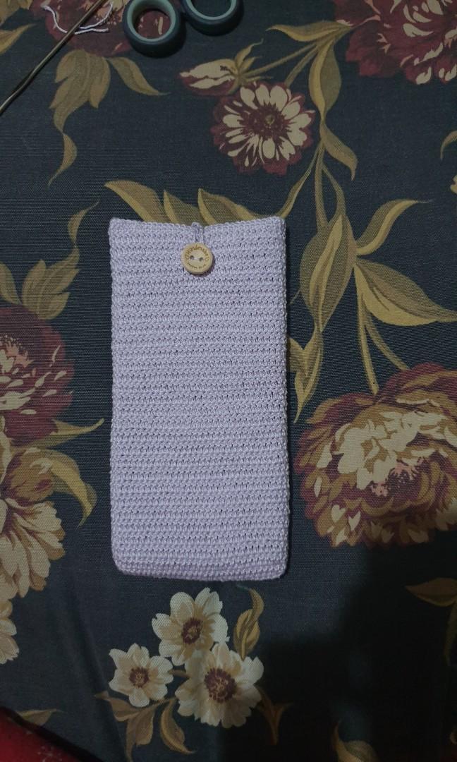 Lavender Crochet mobile/powerbank case, Hobbies & Toys, Stationary ...