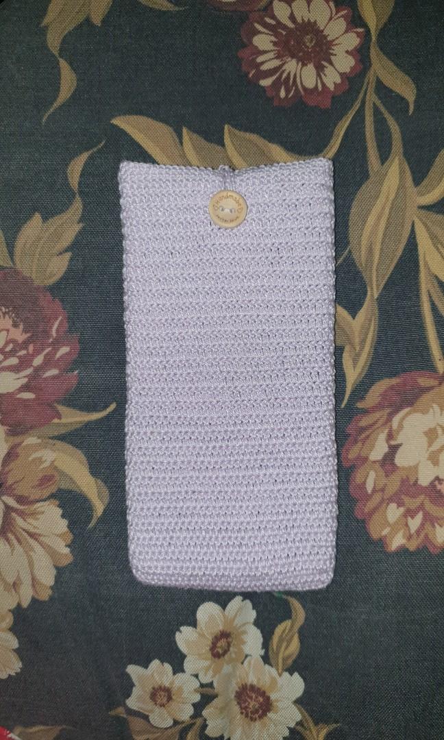Lavender Crochet mobile/powerbank case, Hobbies & Toys, Stationary ...