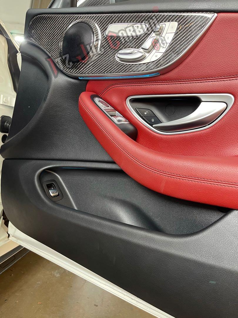 Mercedes W205 Coupe Carbon fiber interior door trim & dashboard trim ...