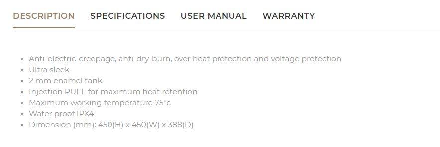 Mistral Storage Heater 30L MSWH30, TV & Home Appliances, Water Heater ...
