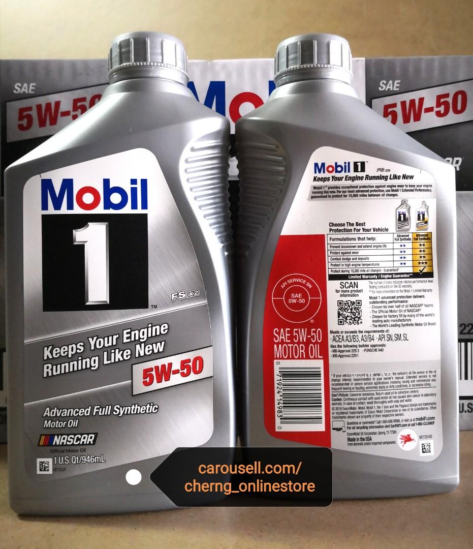 Mobil 1 5w50 Full Synthetic Engine Oil, Car Accessories, Accessories on ...