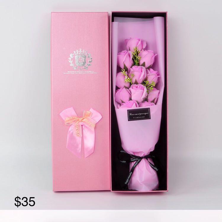 Soap Roses Flower Bouquet in gift box, Hobbies & Toys, Stationery ...